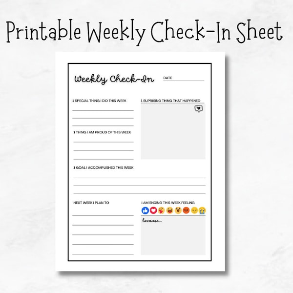 Therapy Check in Sheet - Etsy