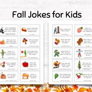 Fall Jokes for Kids, Printable Fall Lunchbox Notes, November Classroom ...
