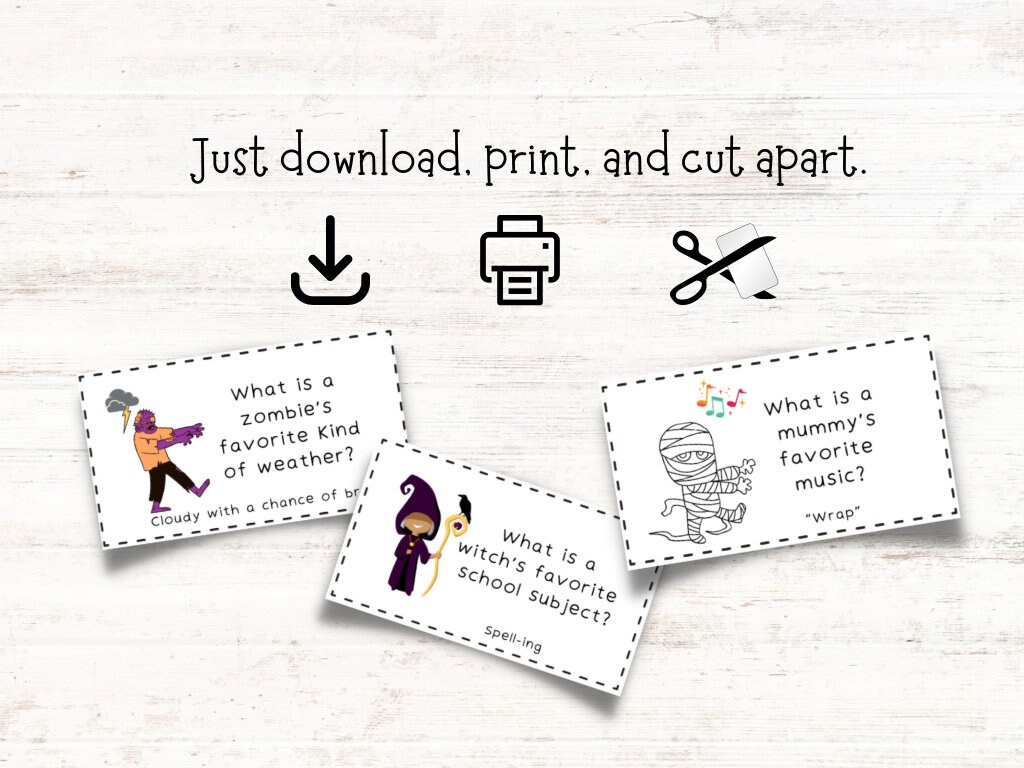 Halloween Jokes for Kids, Halloween Lunchbox Notes, Party Favors ...