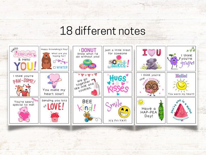 February Lunchbox Notes Printable Notes for Kids - Etsy