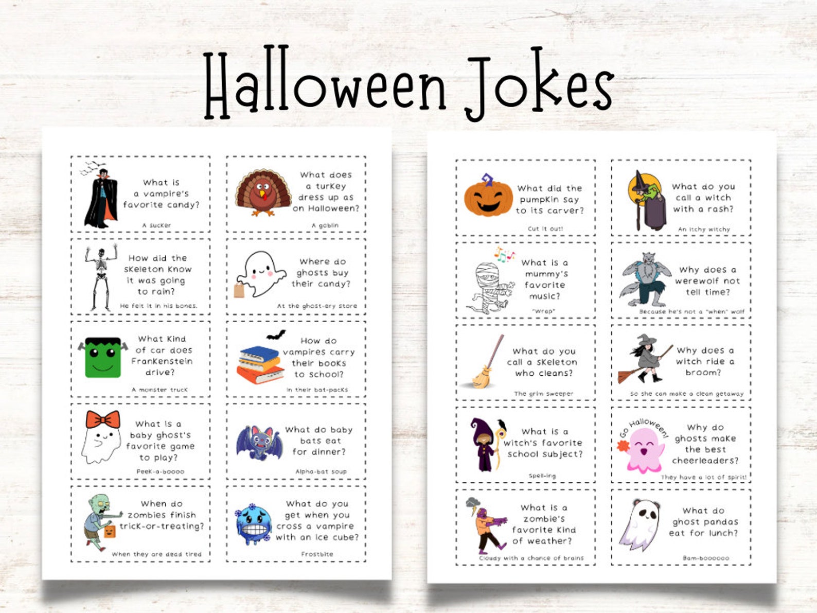 Halloween Jokes for Kids, Halloween Lunchbox Notes, Party Favors ...