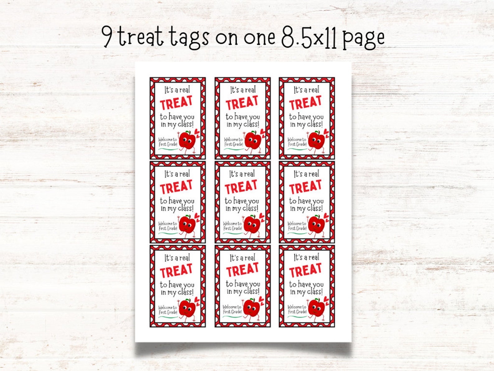 Printable Back to School Gift Tag, Welcome to First Grade Gift Tag ...