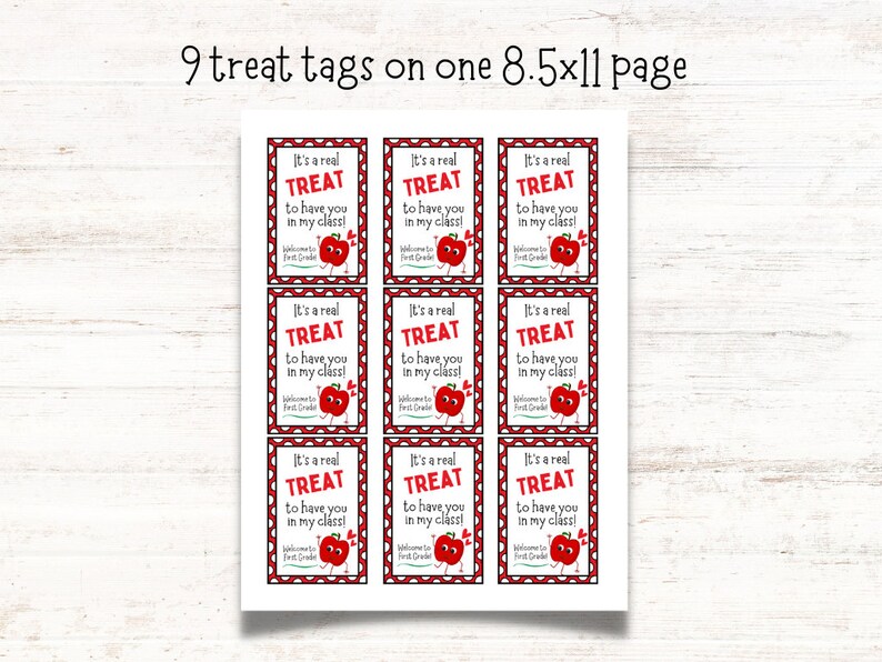 Printable Back to School Gift Tag, Welcome to First Grade Gift Tag ...