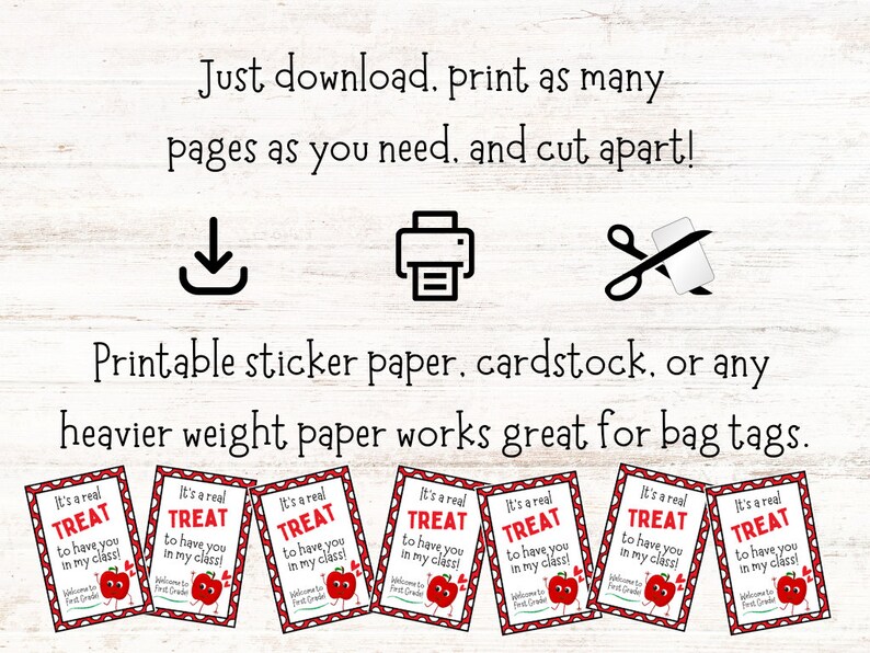 Printable Back to School Gift Tag, Welcome to First Grade Gift Tag ...