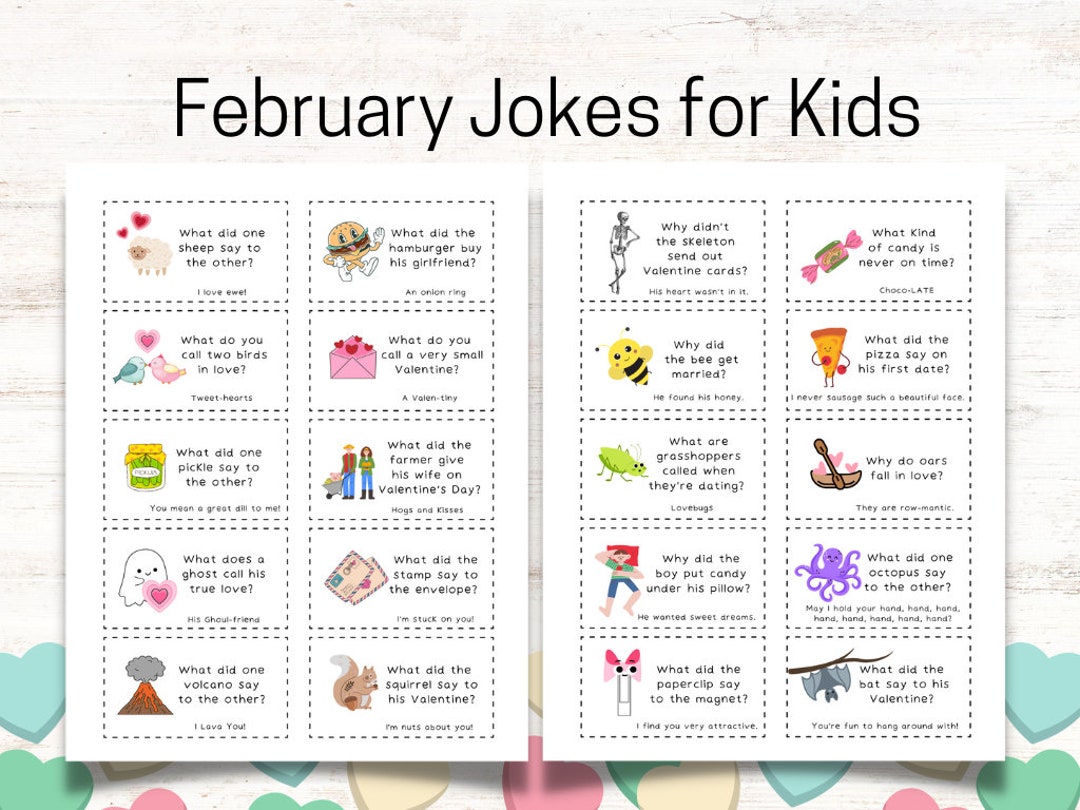 February Jokes for Kids, Printable Jokes for Kids, Lunchbox Notes ...