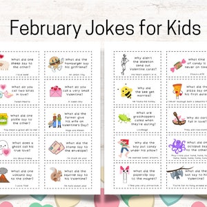 February Jokes for Kids, Printable Jokes for Kids, Lunchbox Notes ...
