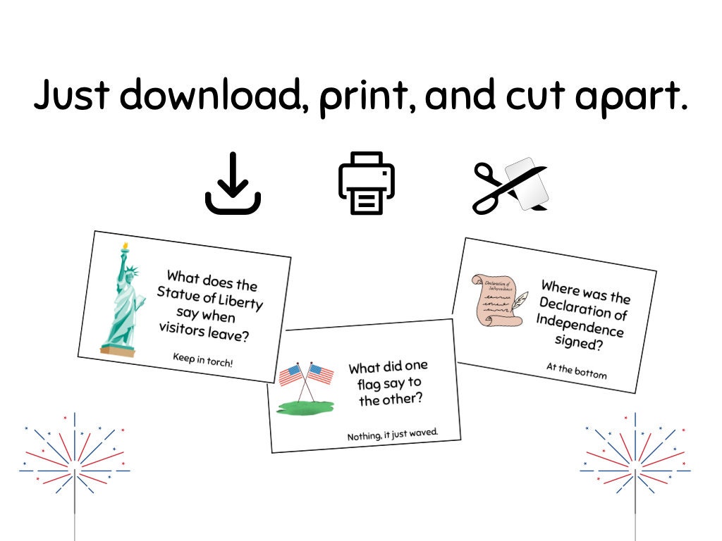 Fourth of July Jokes for Kids, Printable Jokes for Kids, Lunchbox Notes ...