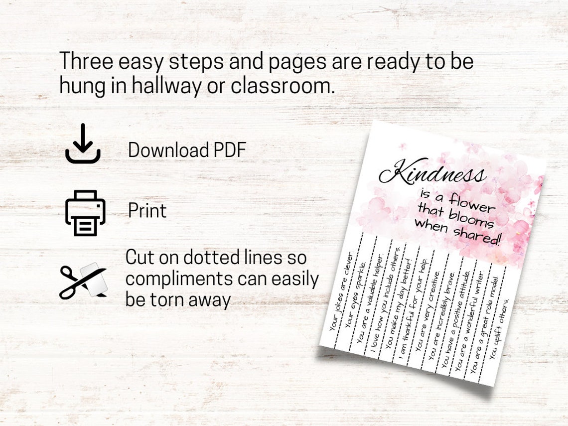 Printable Tear off Compliments, Random Acts of Kindness Activity ...