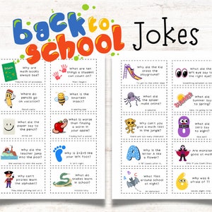 Back to School Jokes for Kids, Printable Back to School Lunchbox Notes ...
