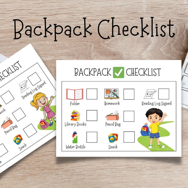 Checklist School Backpack - Etsy