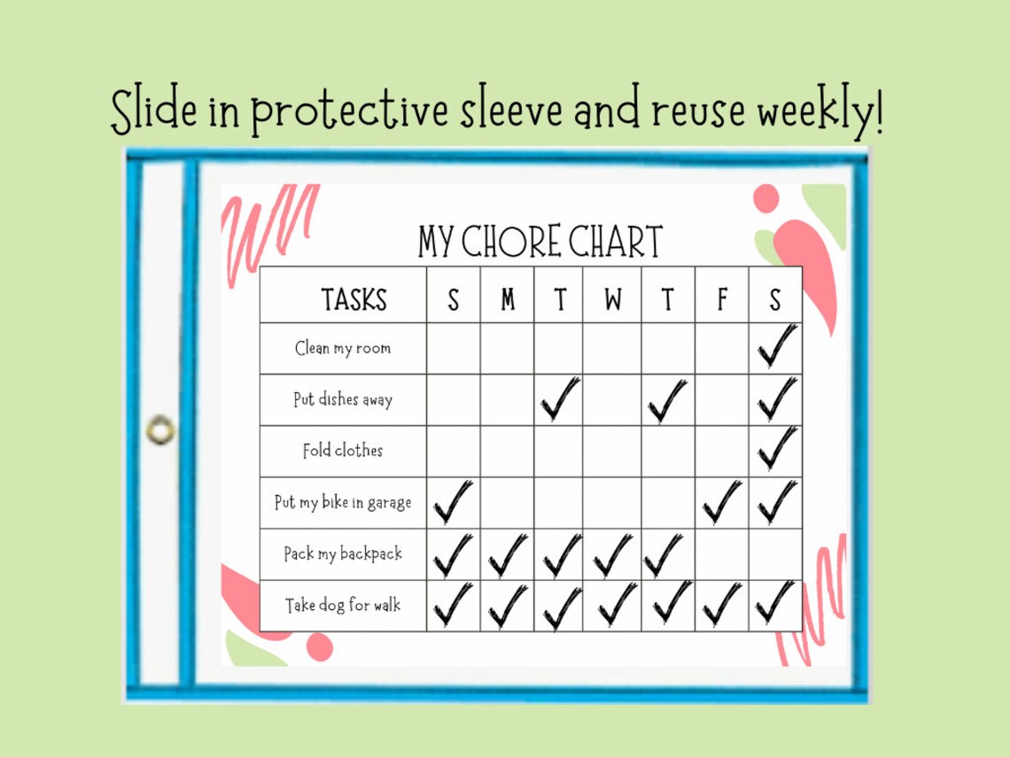 Printable Chore Chart, Weekly Chore Chart, Daily Chore Chart, Daily ...