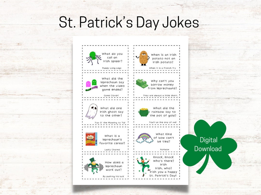 St. Patrick’s Day Jokes for Kids, Lunchbox Notes, Printable Riddles ...