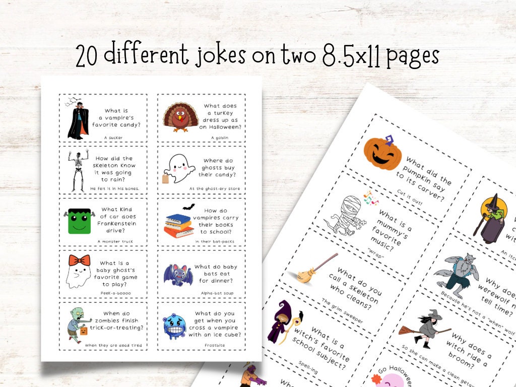 Halloween Jokes for Kids, Halloween Lunchbox Notes, Party Favors ...