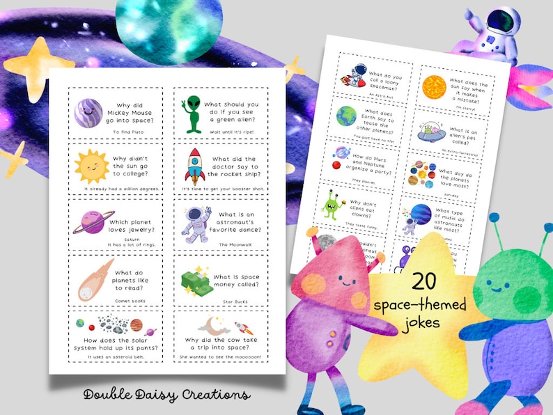 Space Jokes for Kids: Printable Lunchbox Notes (PDF) - Etsy