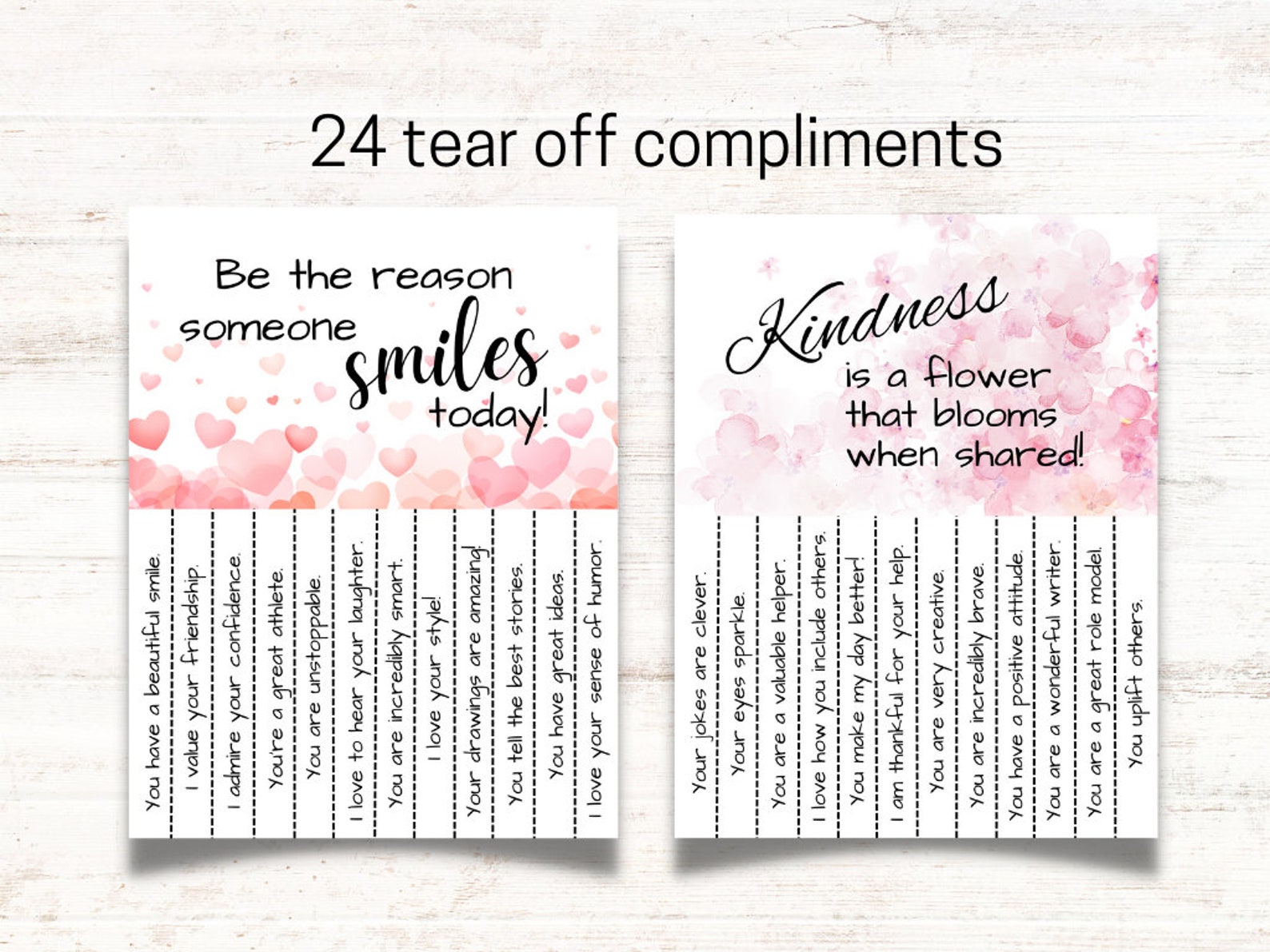 Printable Tear off Compliments, Random Acts of Kindness Activity ...