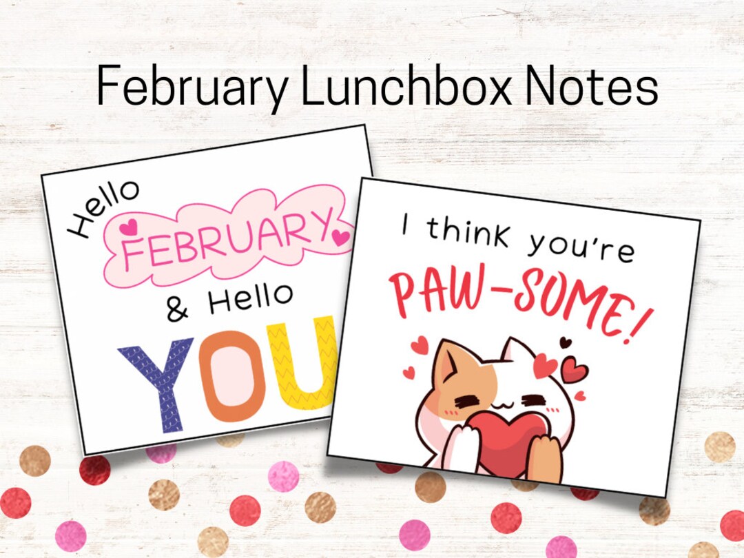 February Lunchbox Notes Printable Notes for Kids - Etsy