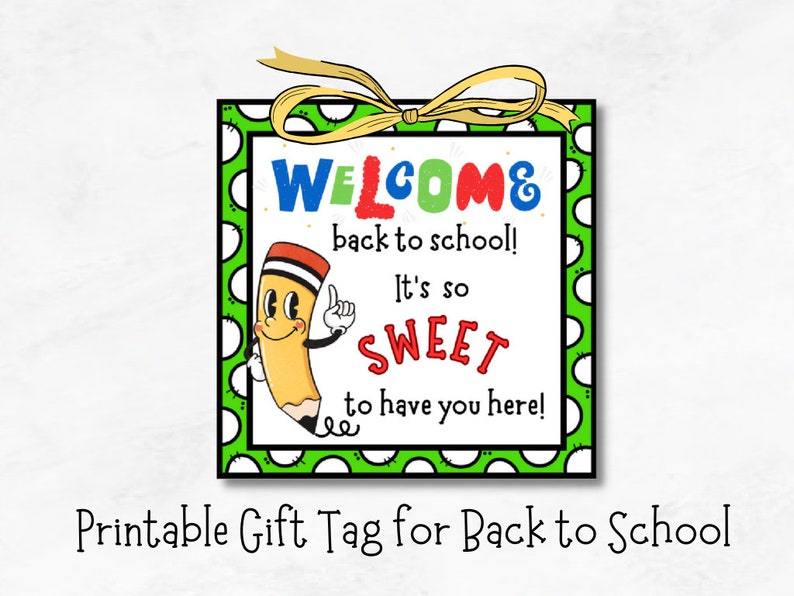 Printable Back to School Gift Tag School Open House Favor - Etsy