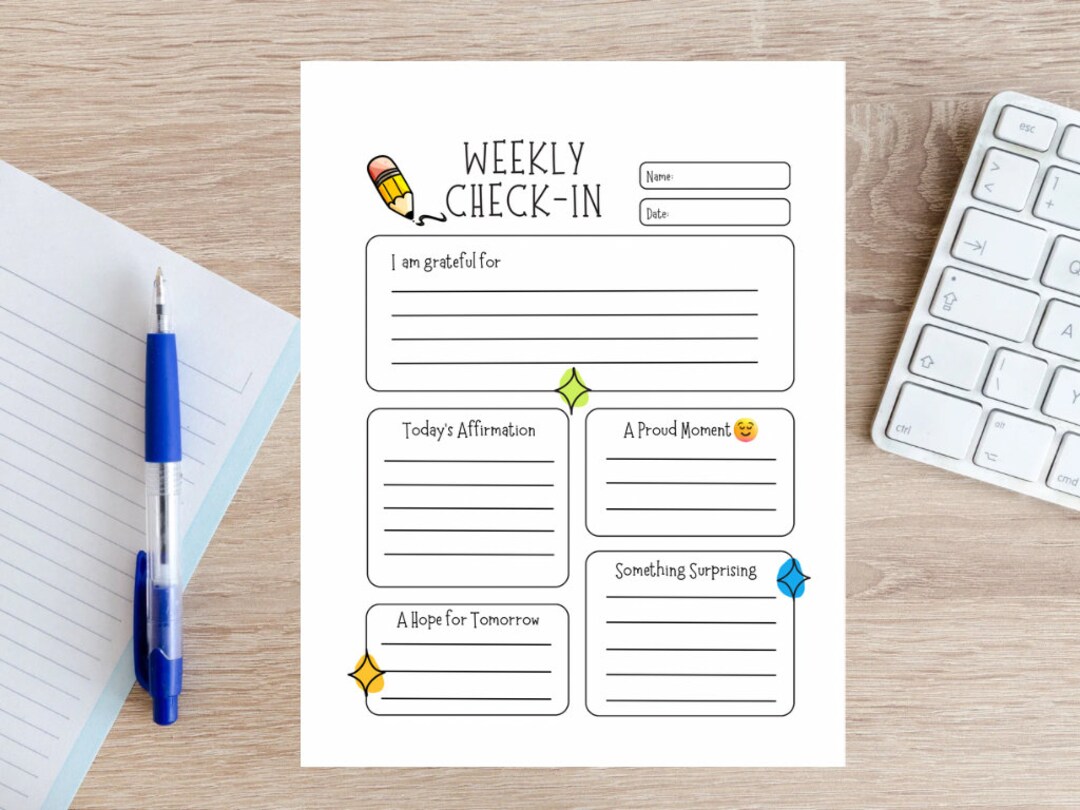 Weekly Check-in Sheet, Student Reflection Sheet, Gratitude Journaling ...