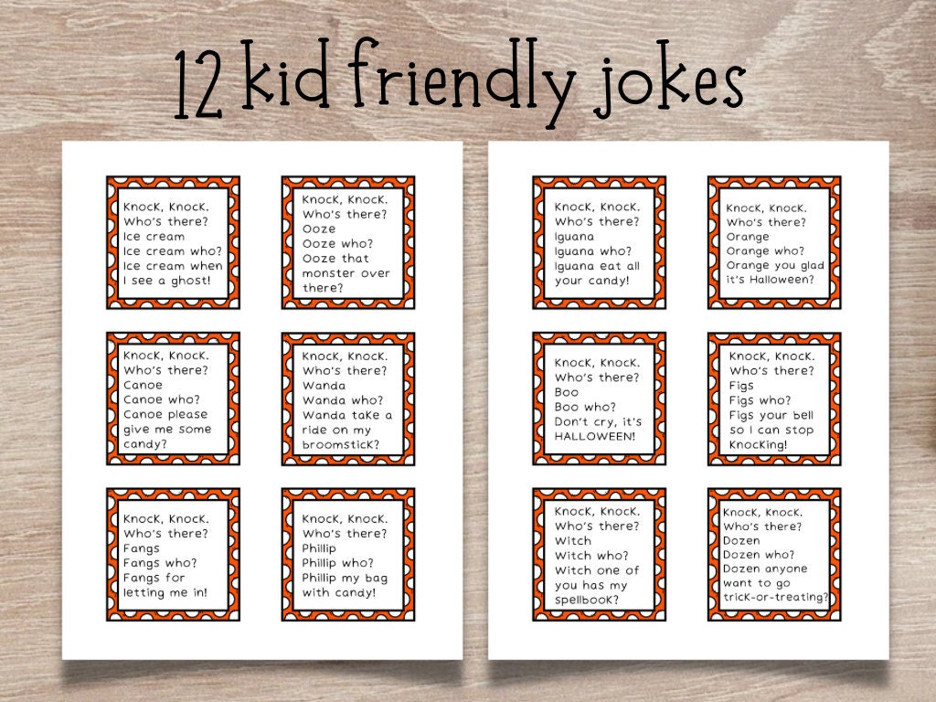 Halloween Knock Knock Jokes for Kids, Halloween Lunchbox Notes, Party ...