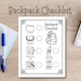 Backpack Checklist, School Backpack Checklist, Printable Backpack ...