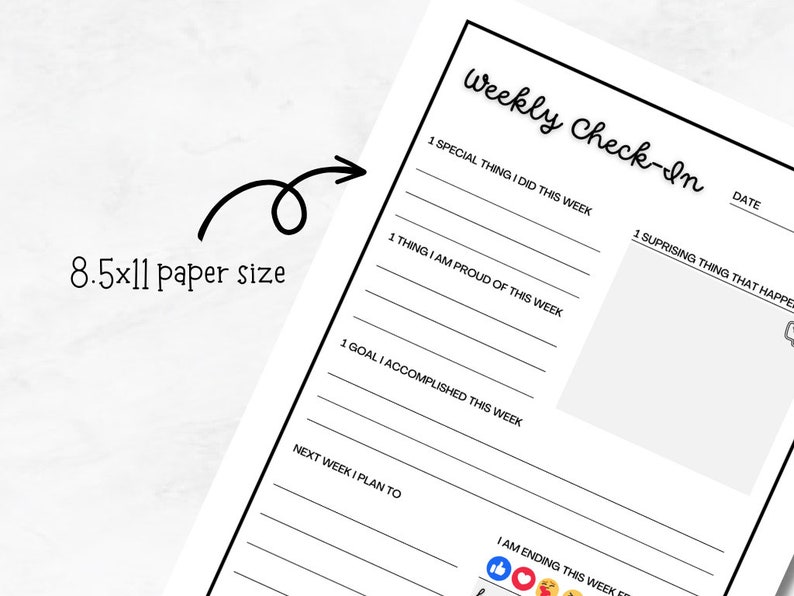 Printable Student Weekly Check-in Sheet (PDF) - Etsy