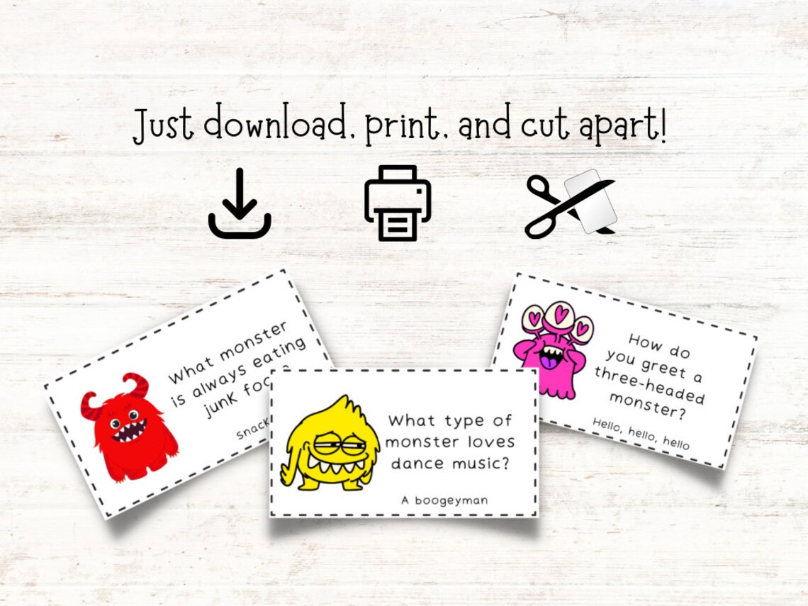 Monster Jokes for Kids, Printable Jokes for Kids, Monster Riddles ...