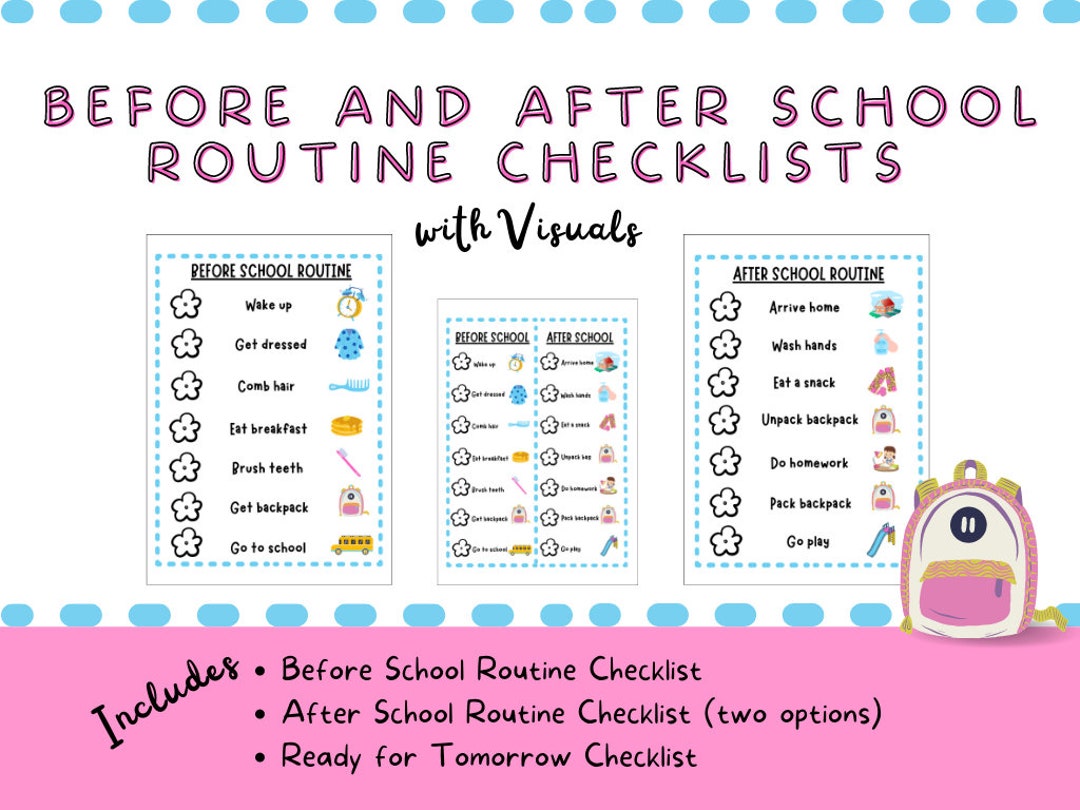 Before and After School Routine Checklists - Etsy