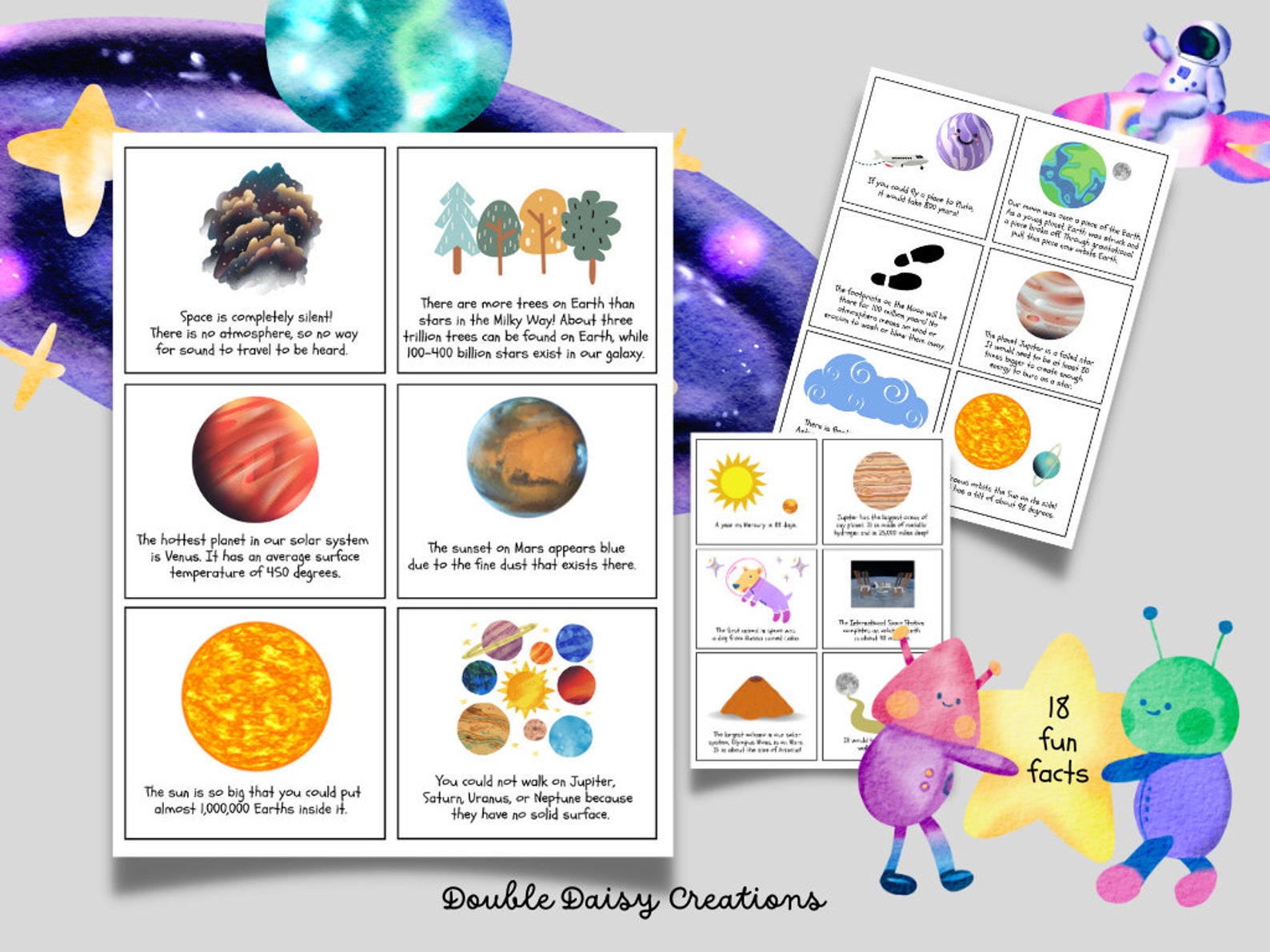 Printable Space Facts, Solar System Fun Fact Cards, Cool Space Facts ...