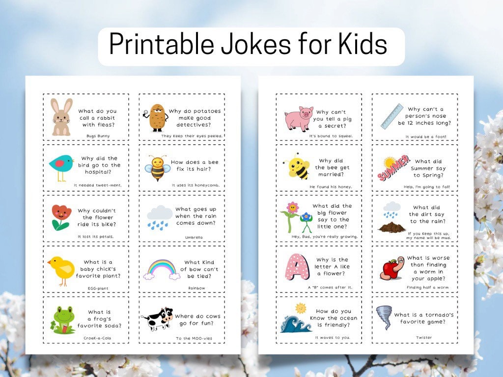Spring Lunchbox Notes, Jokes for Kids, Printable Jokes for Kids ...
