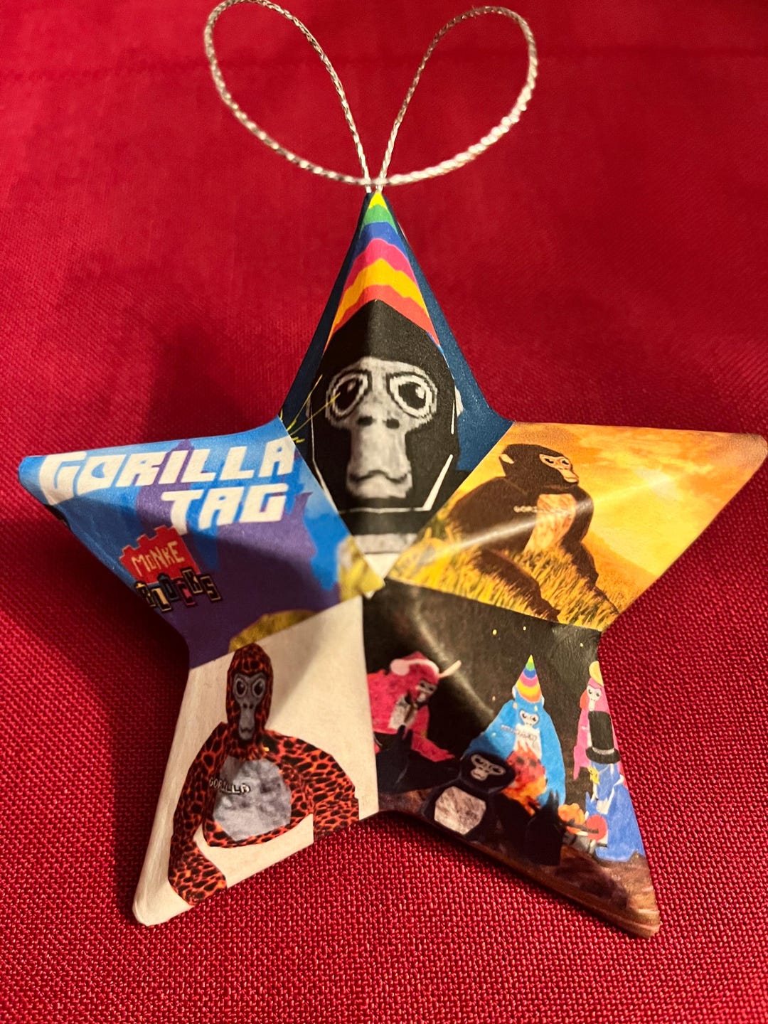 Gorilla Tag Christmas Ornament - Handmade Star Cardboard Keepsake - Etsy