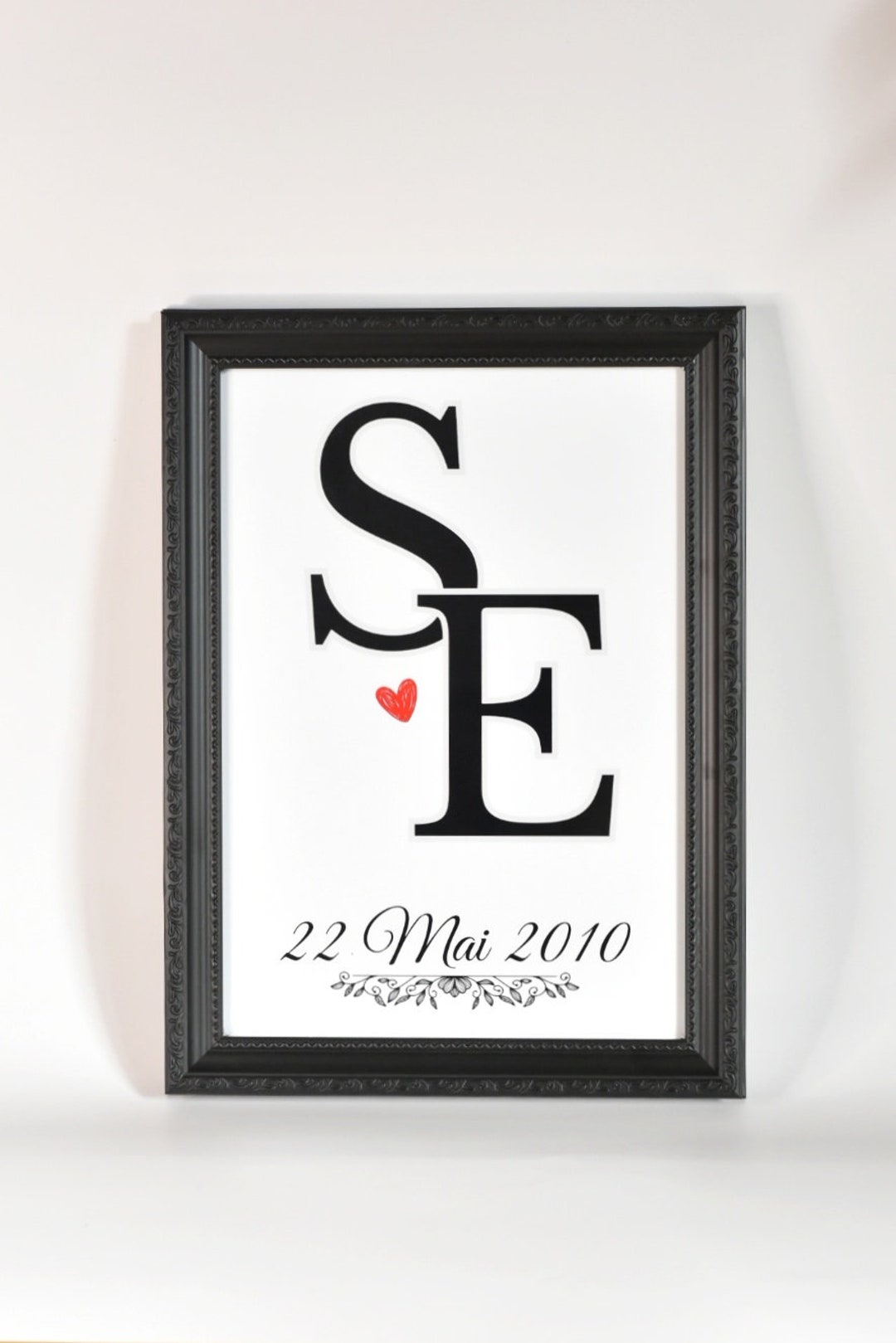 Personalized Couple Poster Initial of Both First Names With Date ...
