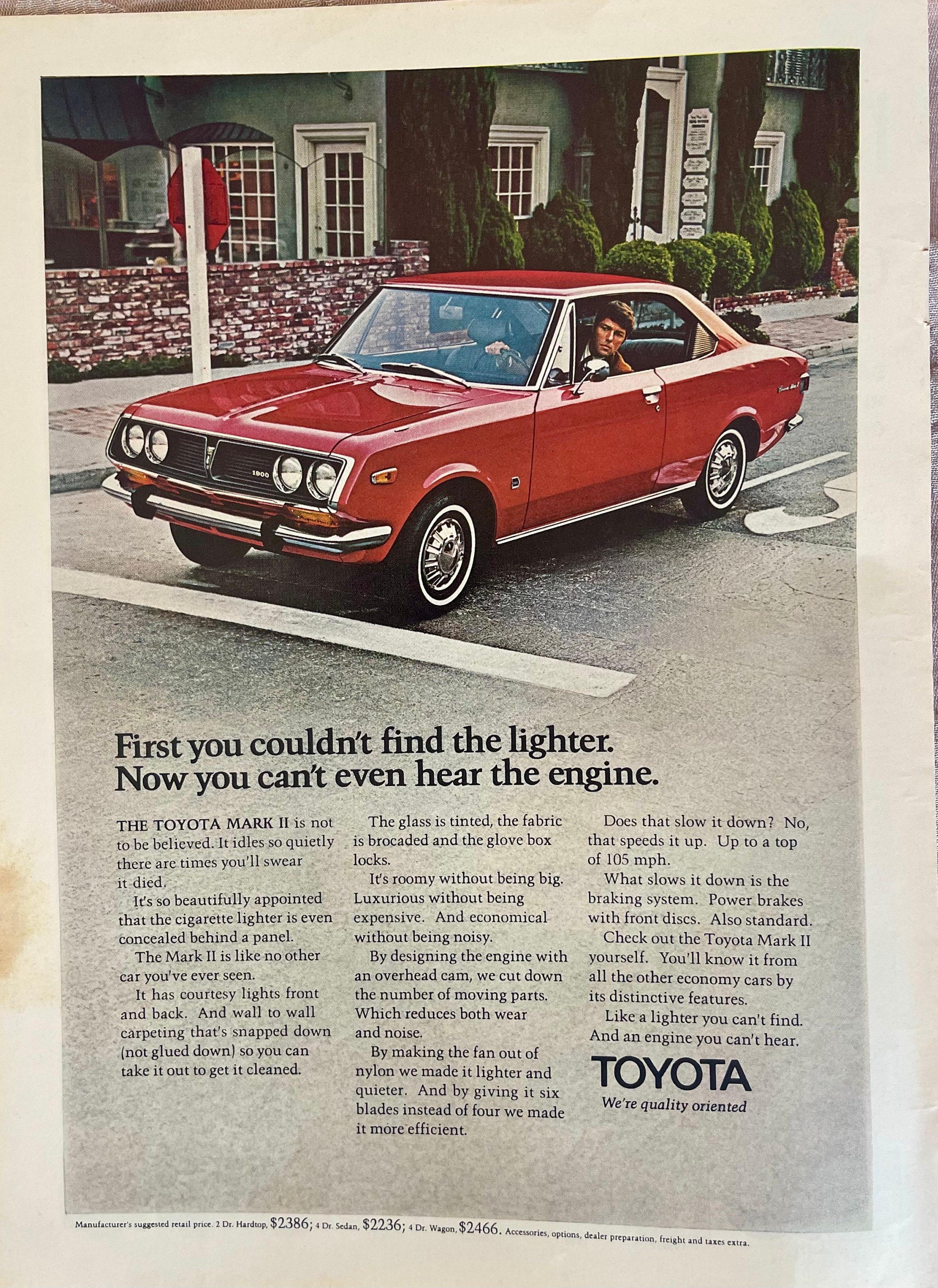 ORIGINAL 1975 toyota Mark Ii Vintage Car Ad Playboy Edition Over 50 ...