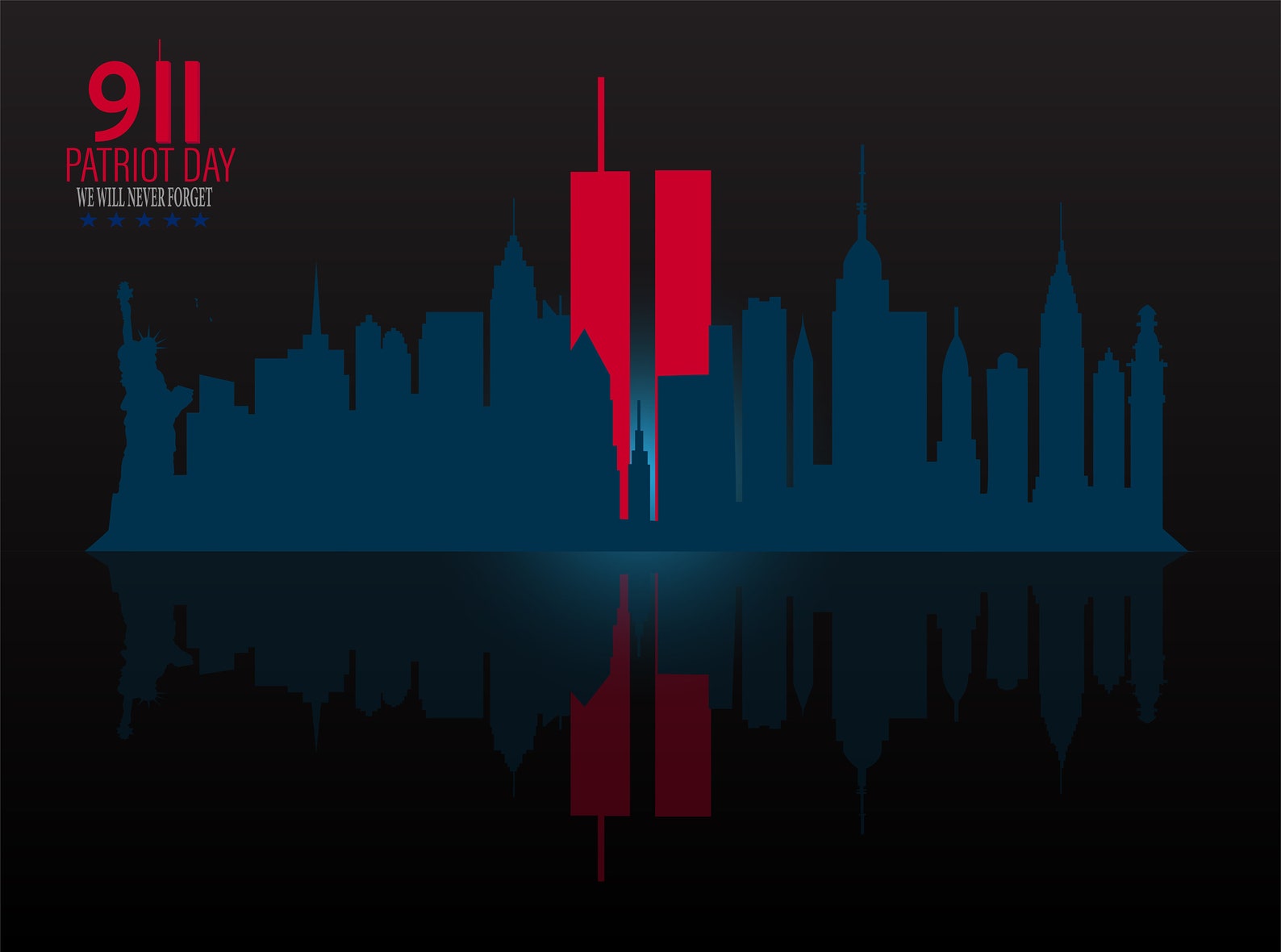 911 Patriot Day. New York City Skyline With Twin Towers. - Etsy