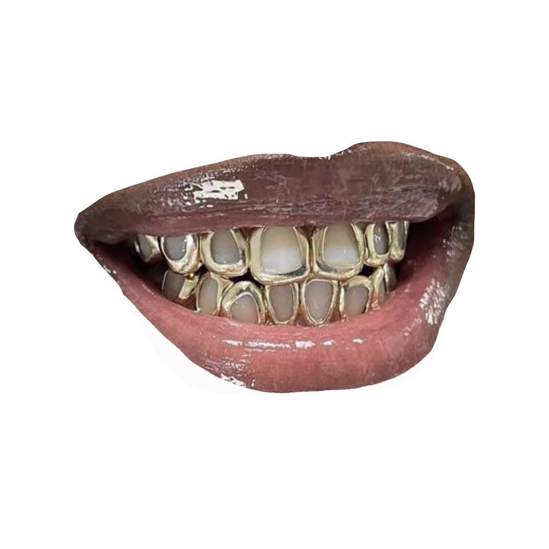 Open Face Gold Teeth Custom Hearts With Windows Grillz – Premium