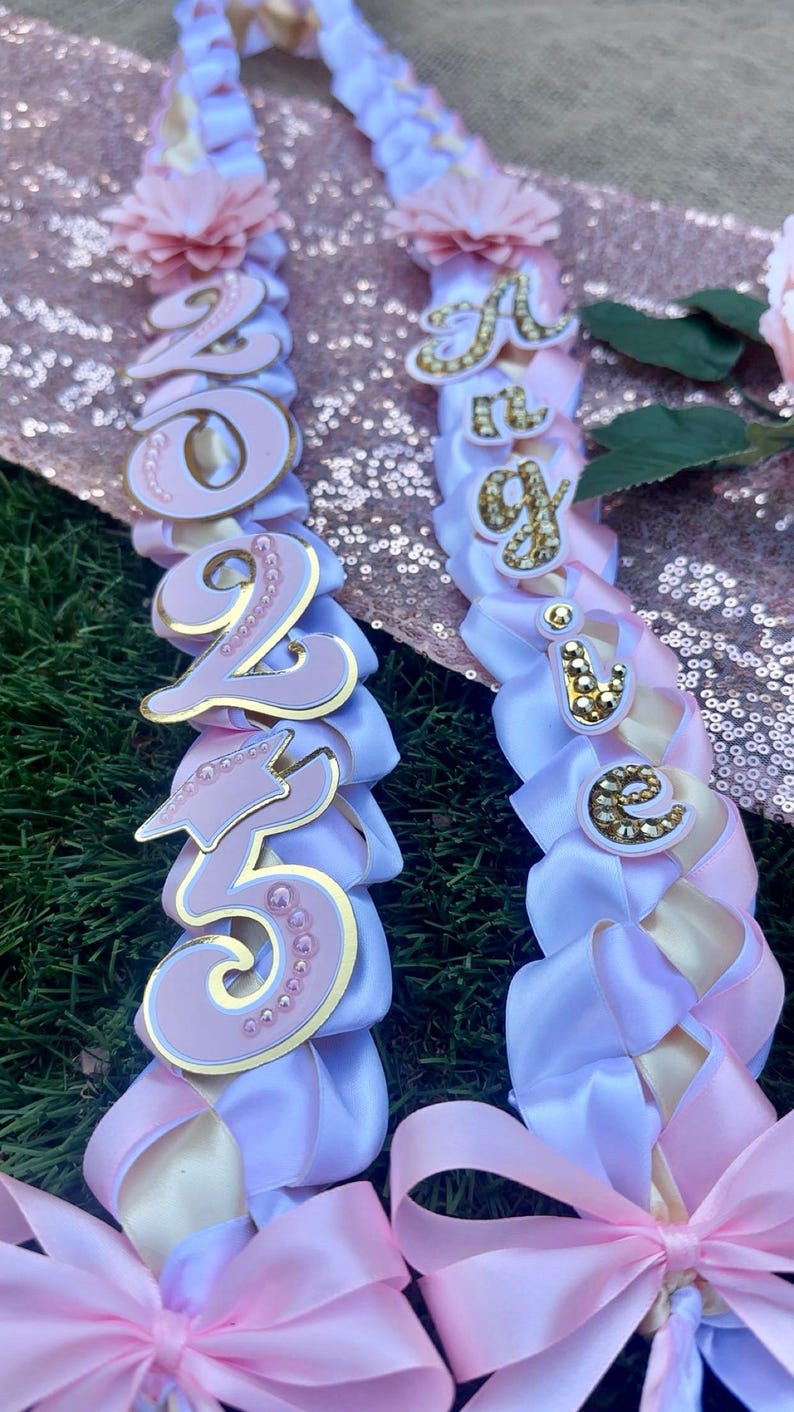 Pink,white and Cream Graduation Lei - Etsy