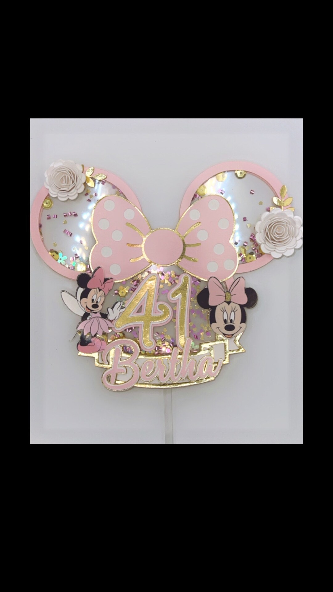 Pink Minnie Cake Topper Shaker - Etsy