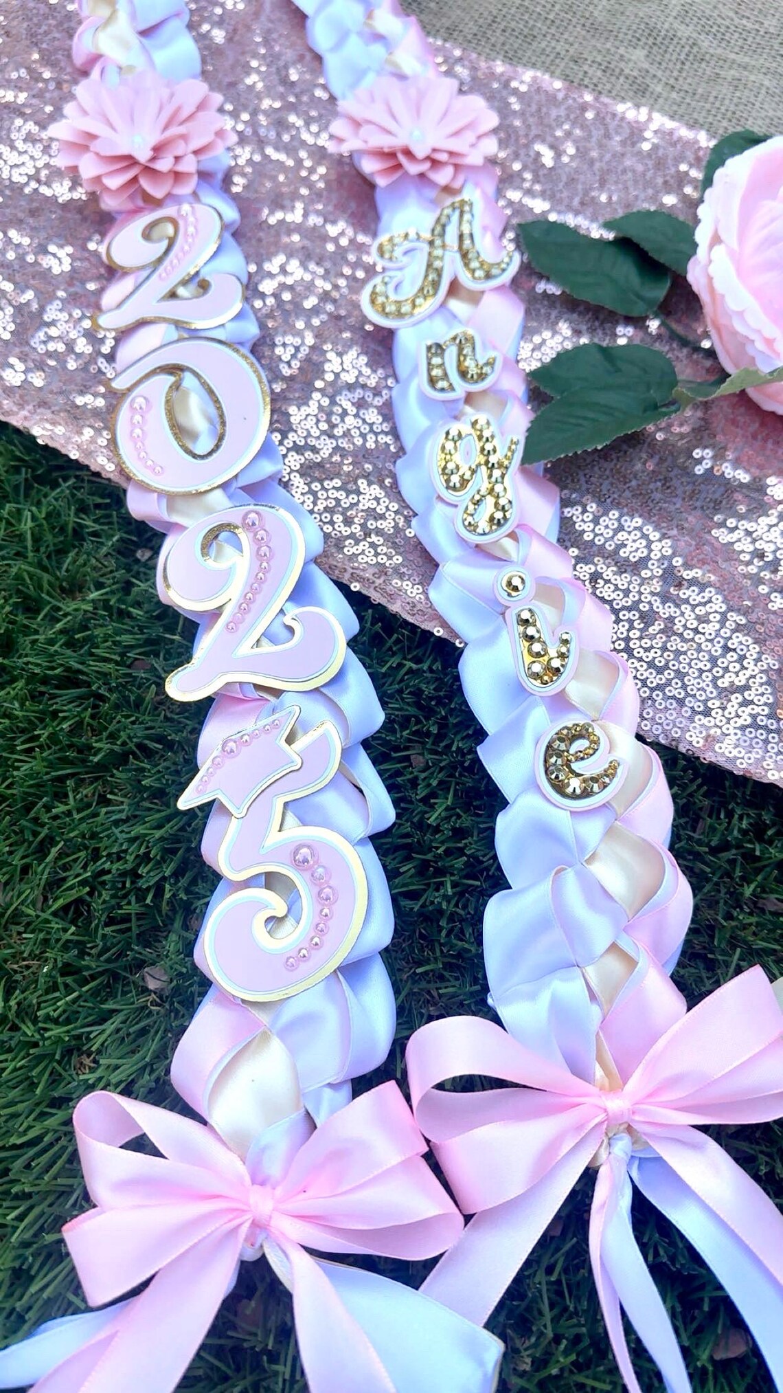 Pink,white and Cream Graduation Lei - Etsy