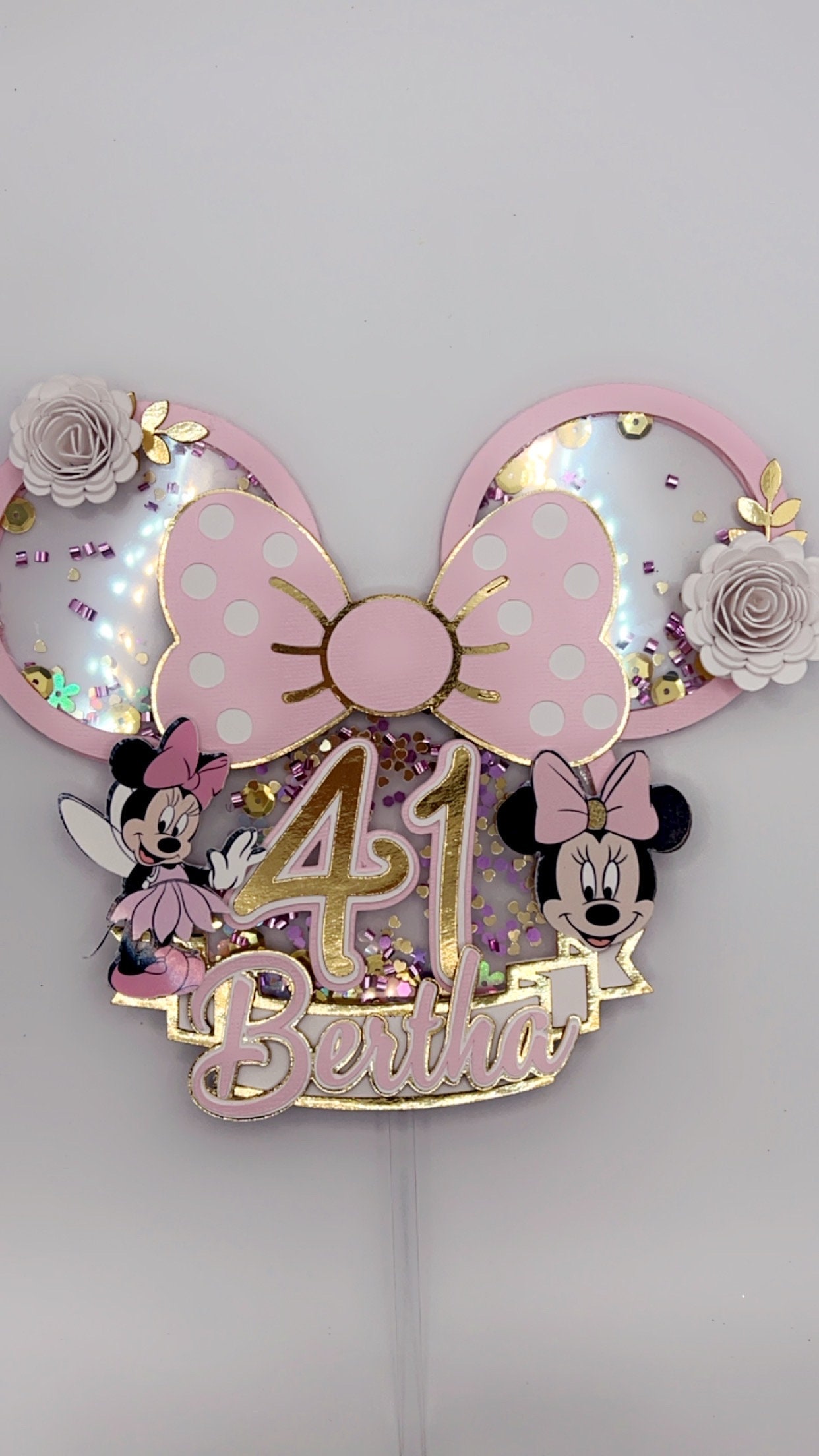 Pink Minnie Cake Topper Shaker - Etsy