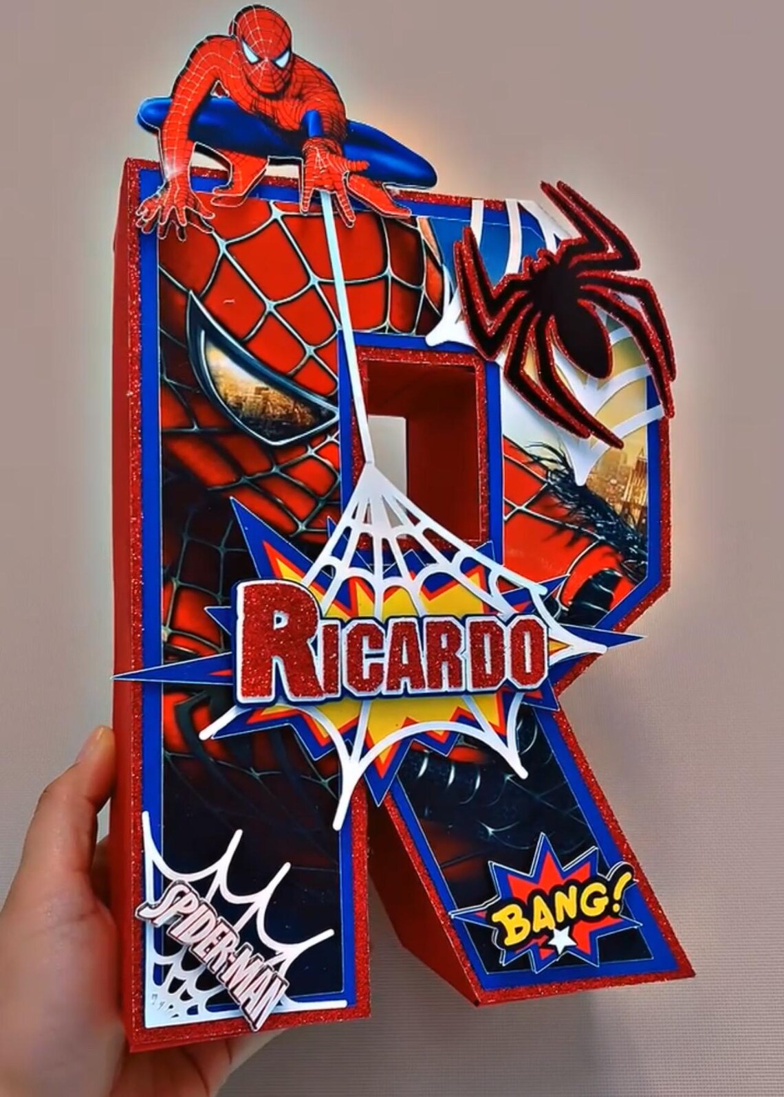 3d Letter Spider Mann With Name - Etsy