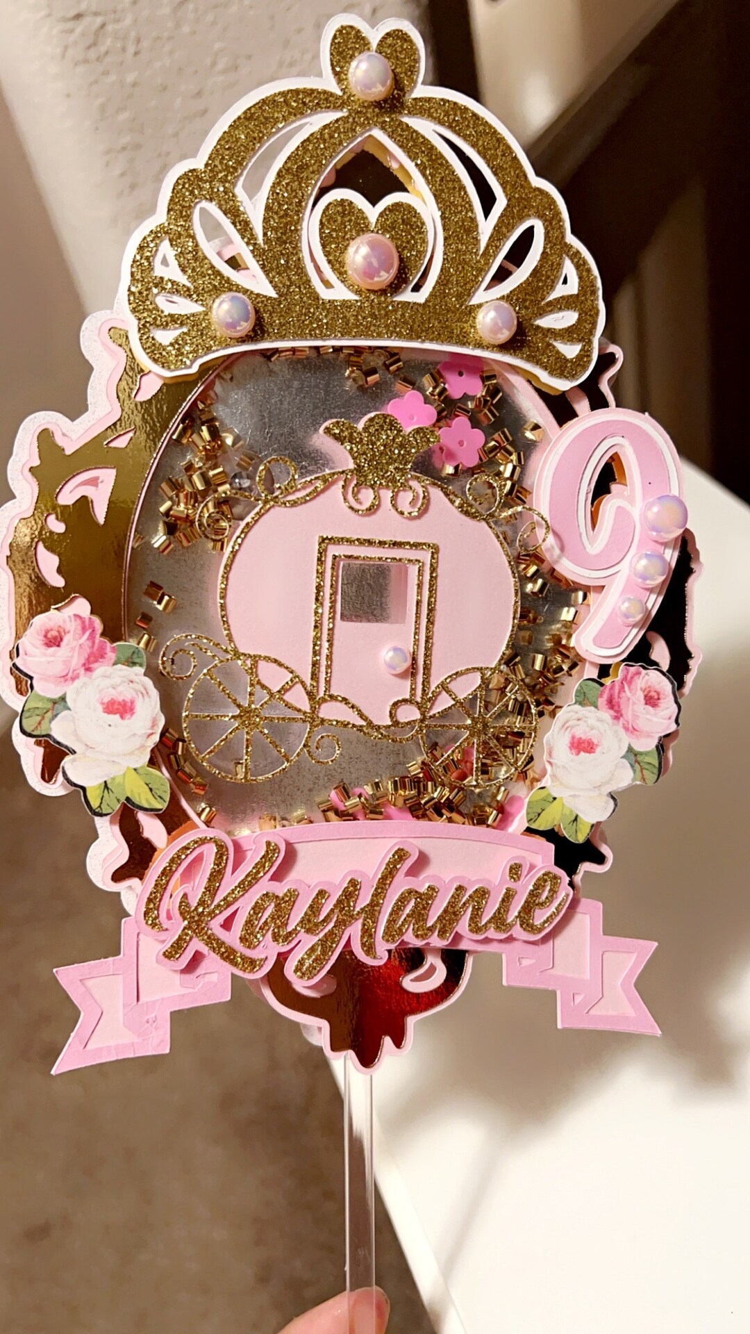 Princess, Pretty in Pink Cake Topper W/lights - Etsy