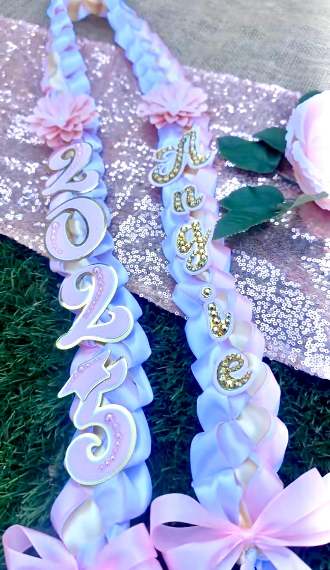 Pink,white and Cream Graduation Lei - Etsy