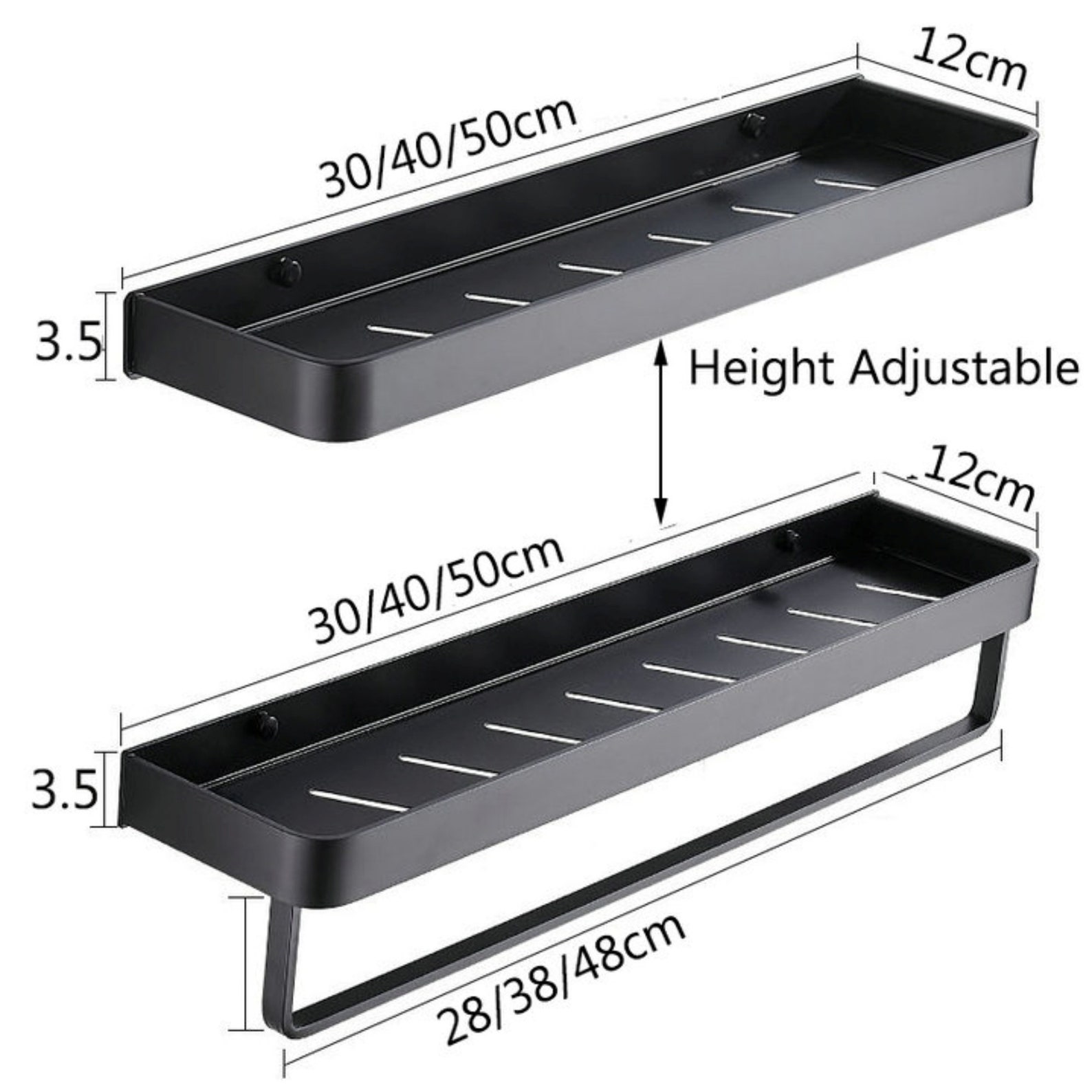 Bathroom Aluminum Shelf Rack Bathroom Towel Holder Black - Etsy UK