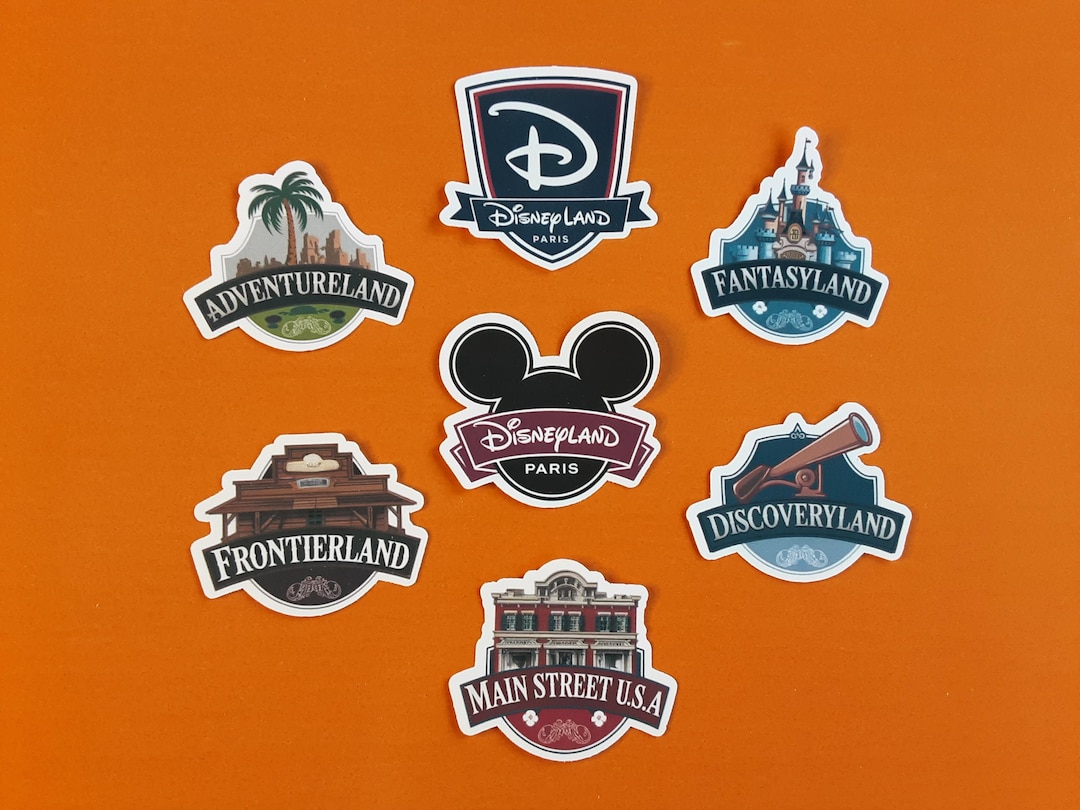 Disneyland Paris Disneyland Park Lands Inspired Handmade Stickers - Etsy
