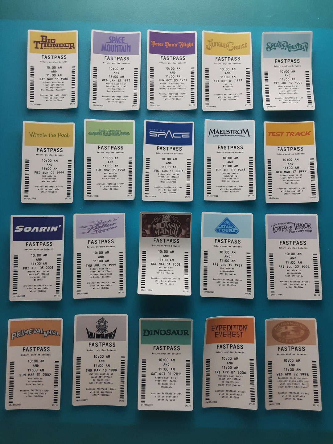 Walt Disney World Attractions Paper Fastpass Inspired Handmade Stickers ...