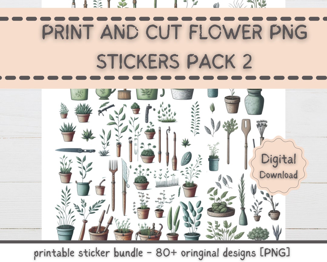 Flower Clipart Digital Stickers Cute PNG Floral Graphics for - Etsy