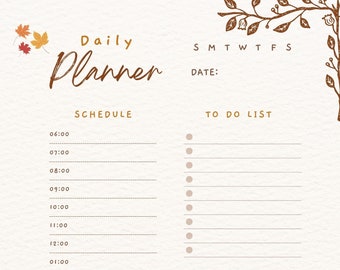 Fall Printable Daily Planner - Etsy