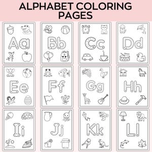 Alphabet Worksheets Printable Tracing Coloring, Kindergarten & Prek ...