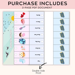Morning Routine Chart Printable, Flip Chart, Morning Routine Flip Chart ...