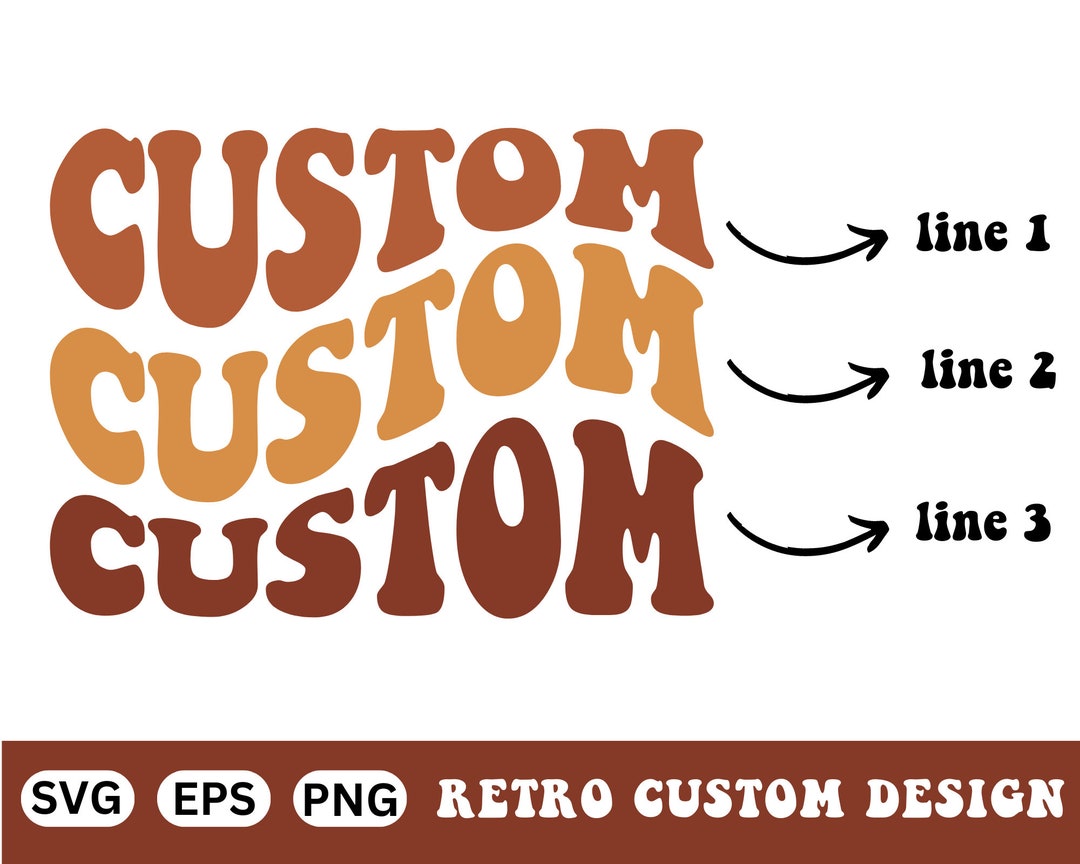 Custom Retro Font Text, Customised Retro Wavy Text Svg, Wavy Stacked ...