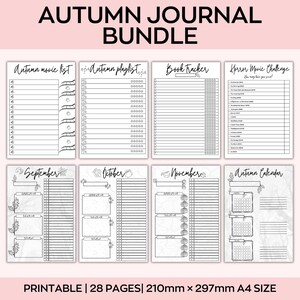 28 Autumn Journal Pages Bundle, Fall Bucket List, Autumn Activities ...